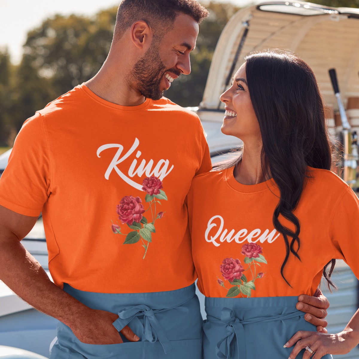 Oranje Koningsdag T shirt King Queen Rose Snelle Levering Oranje Koningsdag T shirt King Queen Rose Snelle Levering