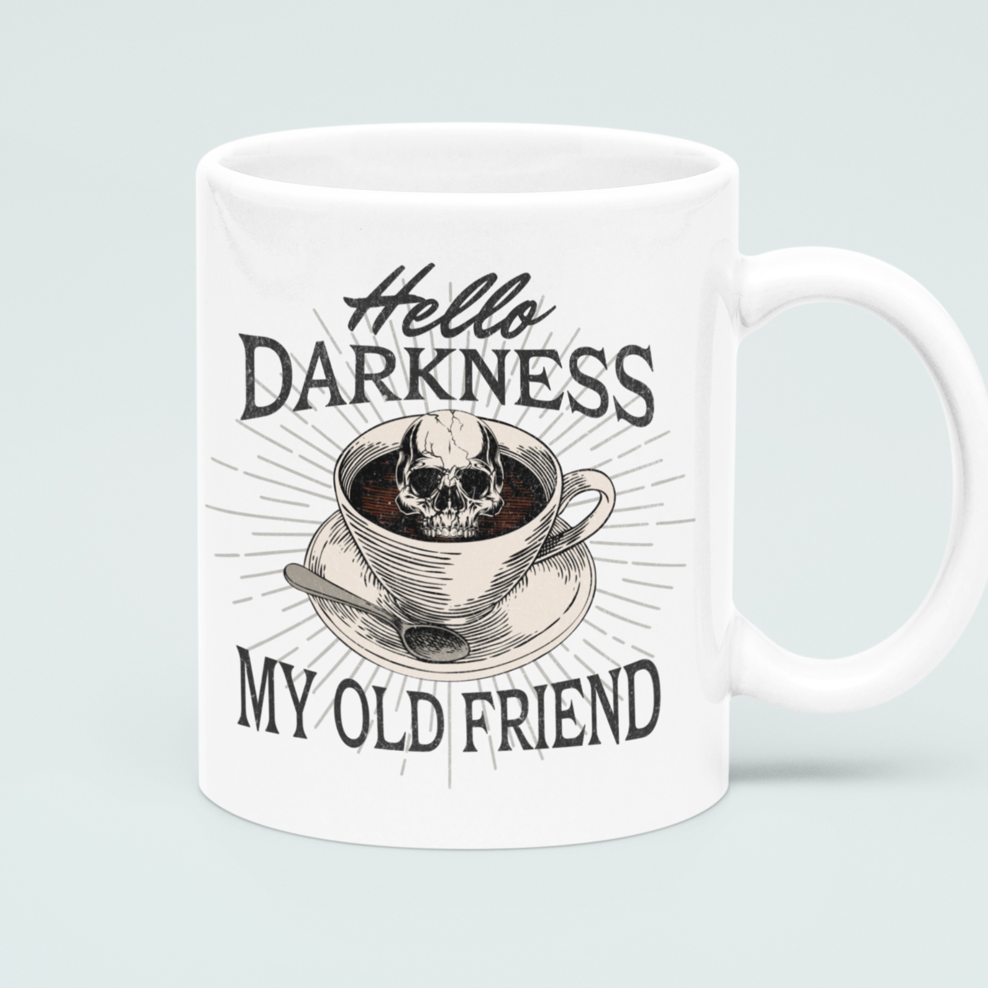 Koffie Mok - Hello Darkness My Old Friend | Inhoud: 300 ml