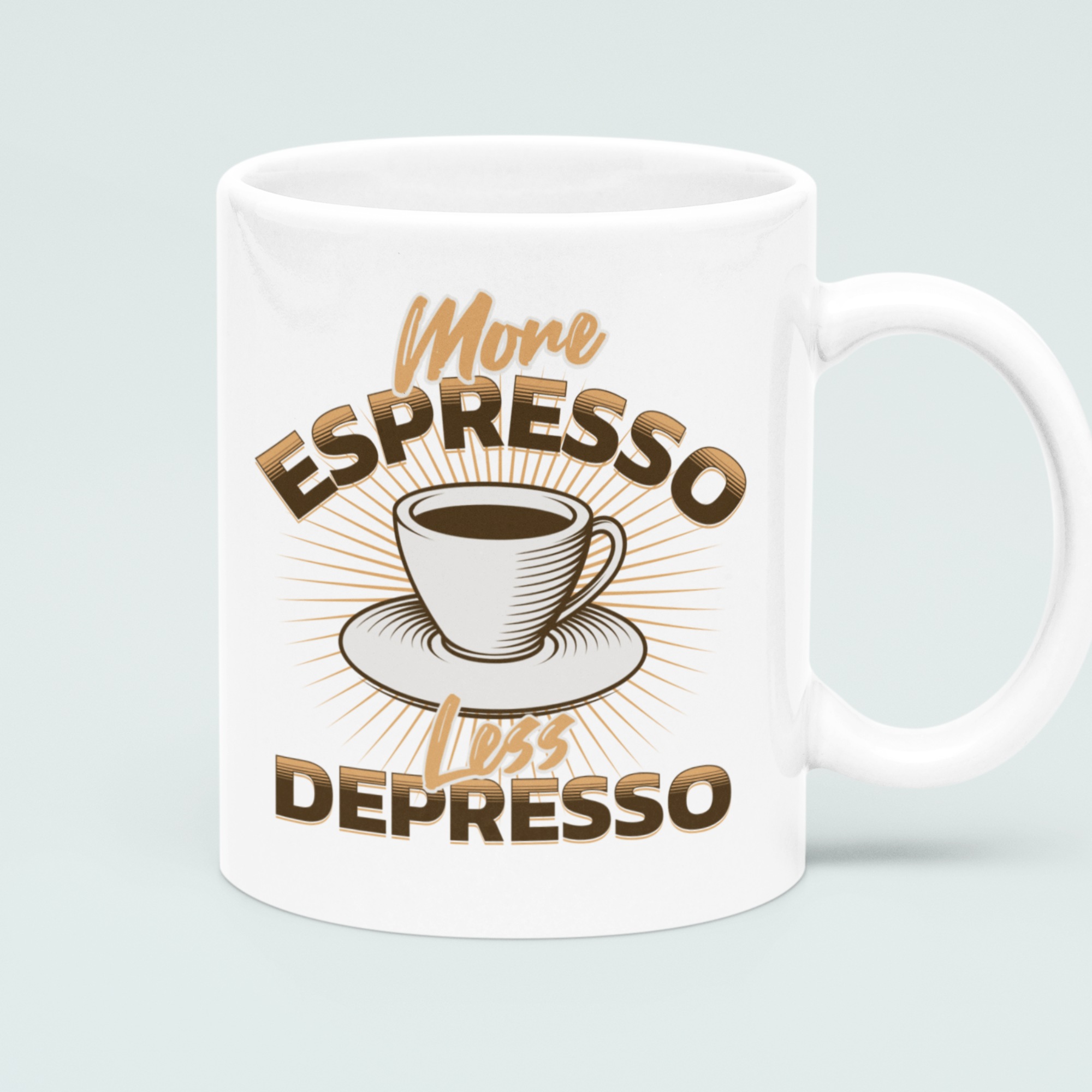 Mok Cadeau Met Tekst - More Espresso Less Depresso | Snel in huis